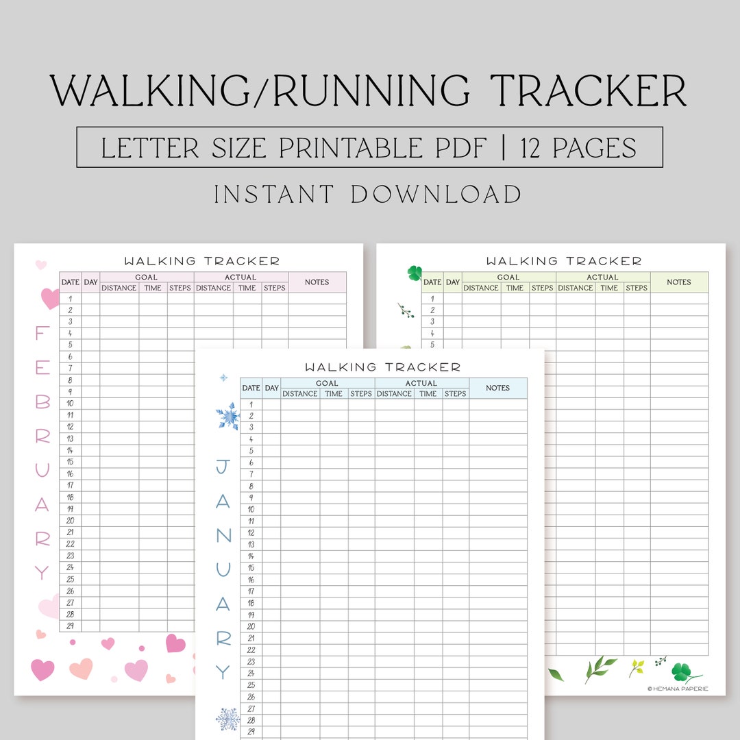 Printable Steps Tracker 8.5X11 | Digital Download | Walking Tracker ...