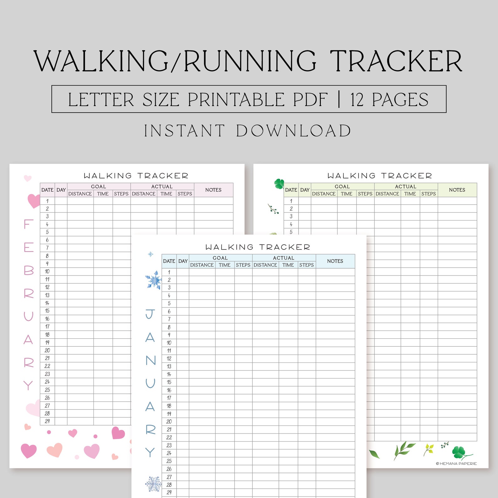 Printable Steps Tracker 8.5X11 | Digital Download | Walking Tracker ...