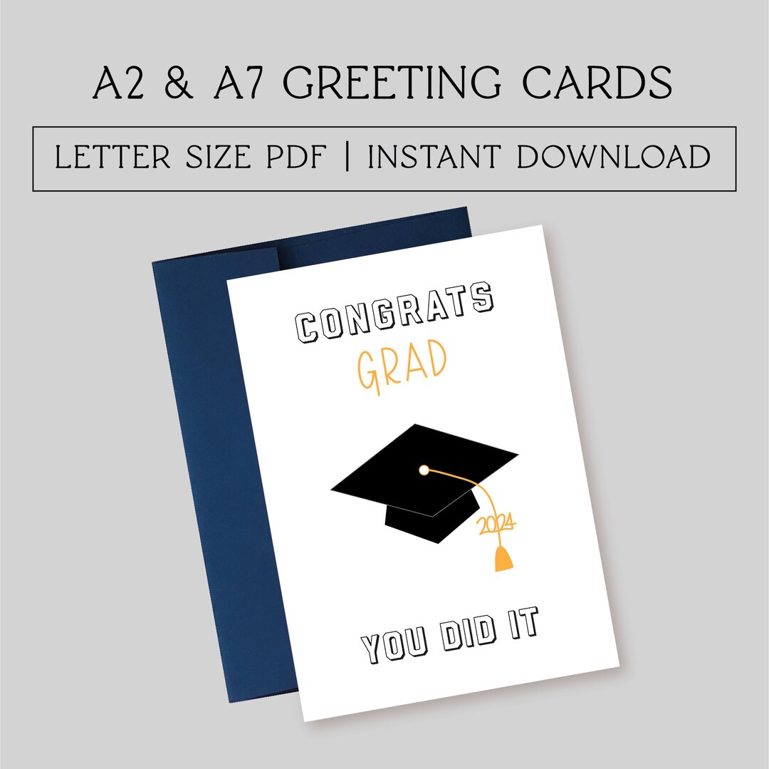Printable Graduation Card, Congrats Confetti Graduation Card, Greeting ...