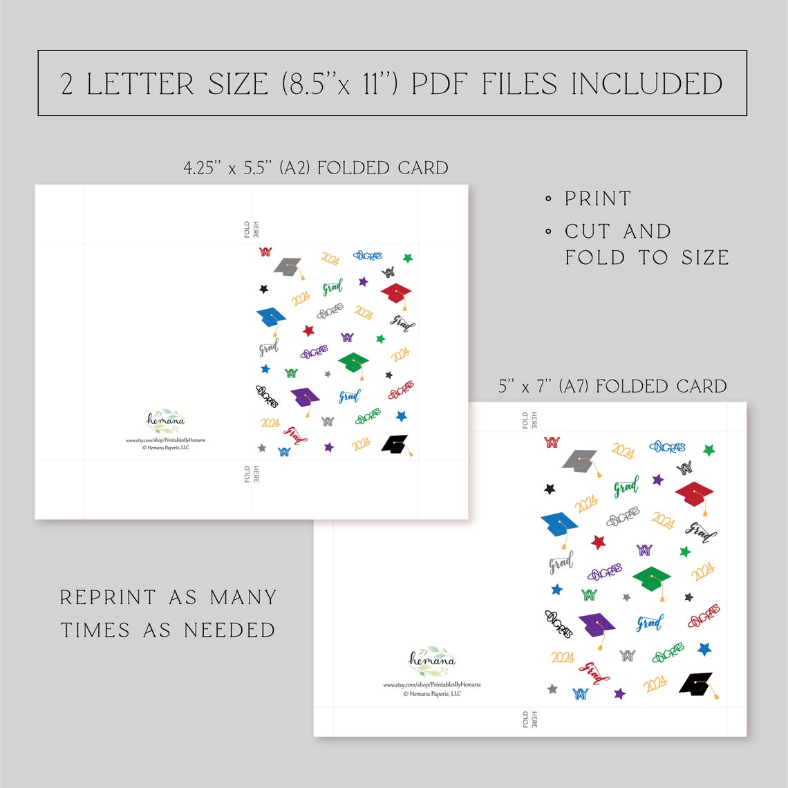 Printable Graduation Card, Congrats Confetti Graduation Card, Greeting ...