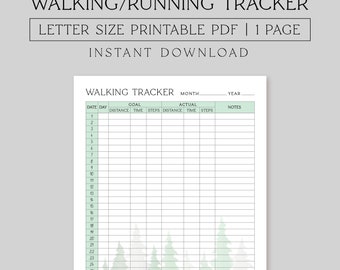 Printable Steps Tracker 8.5X11 | Digital Download | Walking Tracker ...