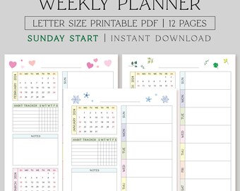 Printable Weekly Planner 8.5X11, Monday Start, to Do List, Weekly ...