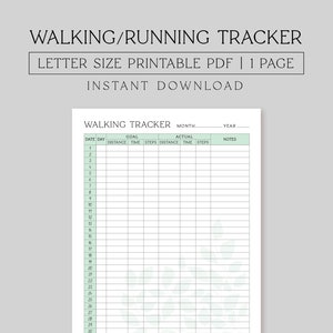 Printable Steps Tracker 8.5X11 | Digital Download | Walking Tracker ...