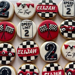 Racing Theme Cookies, Car Theme Cookies, Race Car Party Favors, Two ...