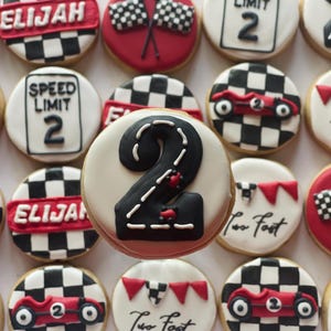 Racing Theme Cookies, Car Theme Cookies, Race Car Party Favors, Two ...