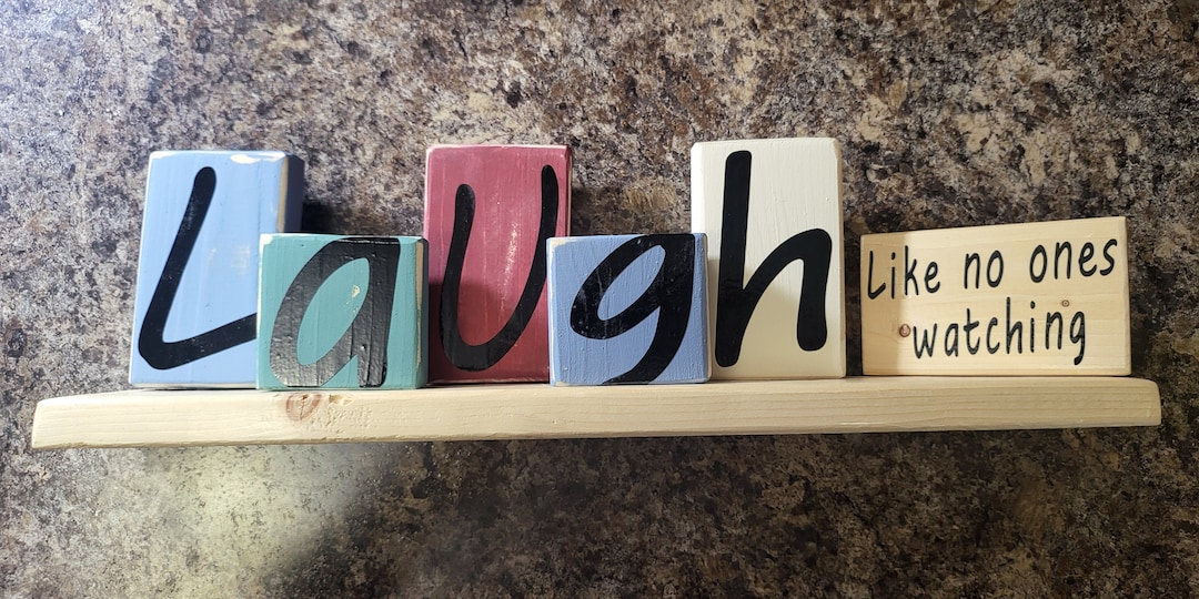 Laugh Inspirational Wooden Stand up Sign - Etsy