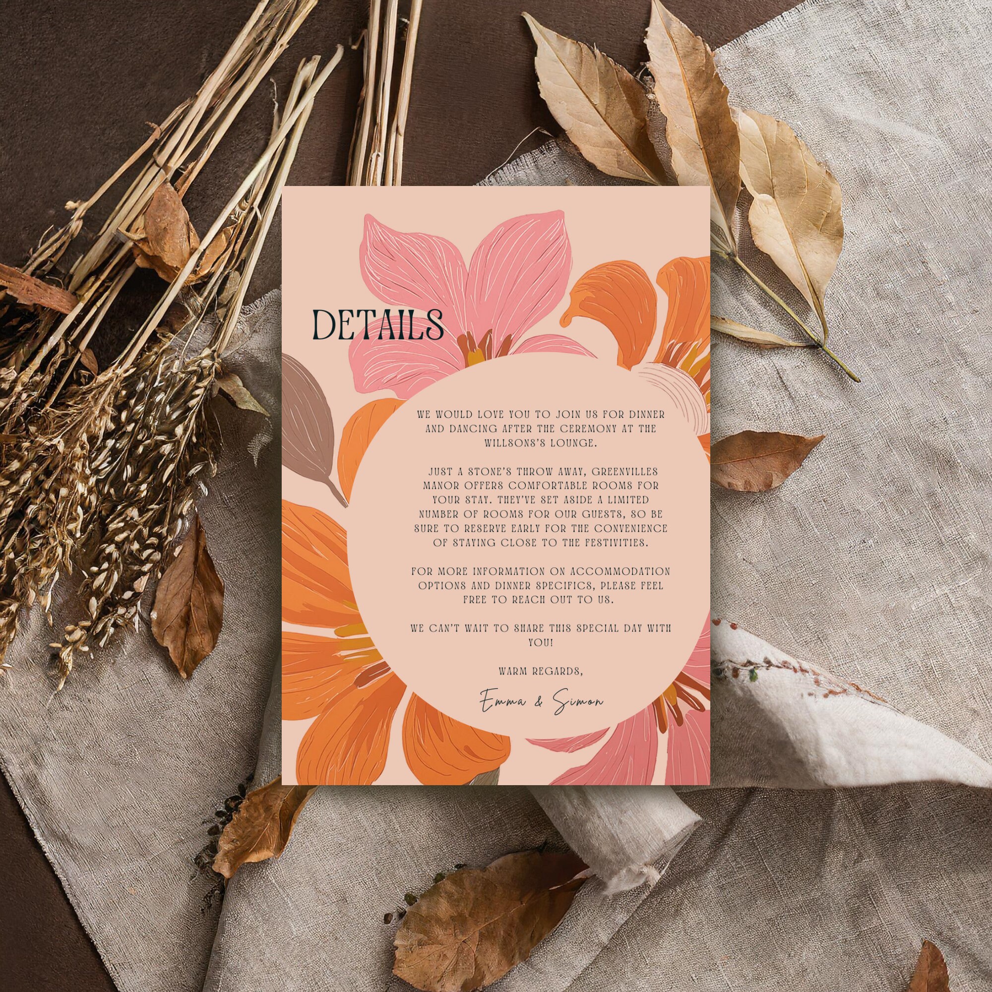 Good Vibes Wedding Invitation Template, Boho Printable Wedding Invite ...