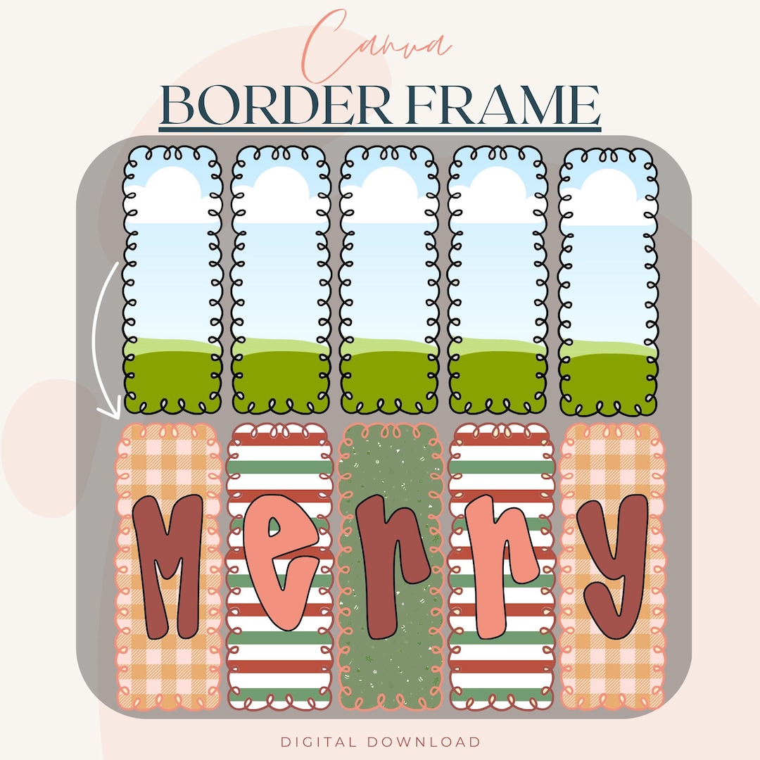Doodle Border Squiggle Canva Frame Hand Drawn Patchwork Editable ...