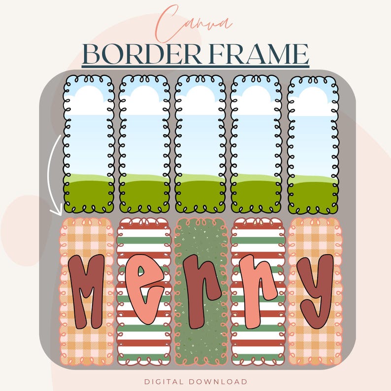 Doodle Border Squiggle Canva Frame Hand Drawn Patchwork Editable ...