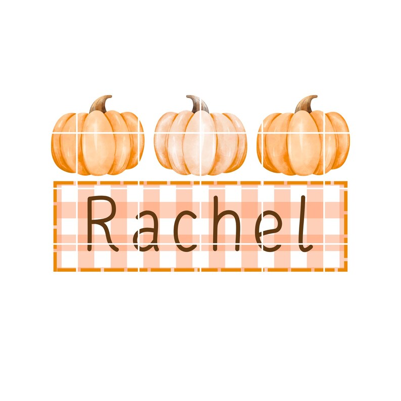 Custom Kid Name Pumpkin Bow Png Name Plate Monogram Personalized Girl ...