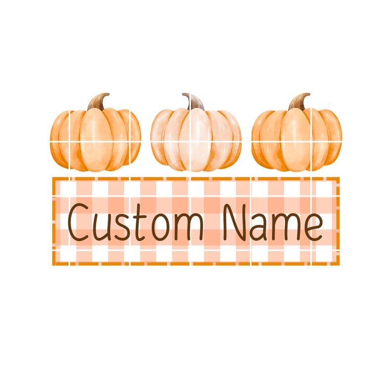 Custom Kid Name Pumpkin Bow Png Name Plate Monogram Personalized Girl ...