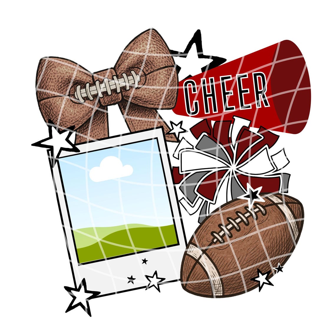 Cheer Photo Canva Template Frame Patchwork Pennant Sports Editable ...