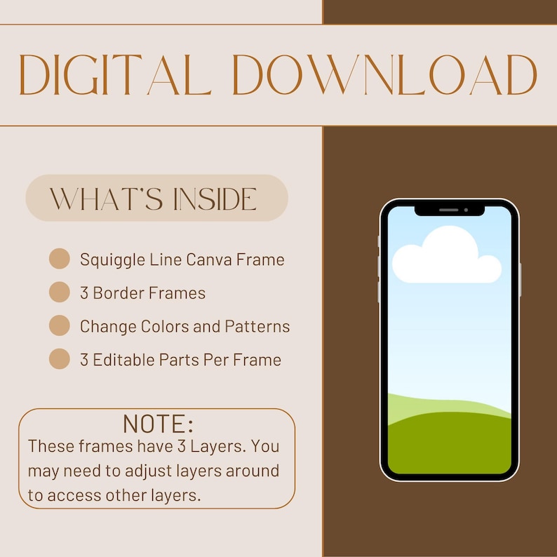 Doodle Border Squiggle Canva Frame Hand Drawn Patchwork Editable ...