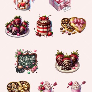 Valentine Sweets Clipart Bundle: Heart Desserts PNG (digital Download ...