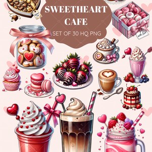 Valentine Sweets Clipart Bundle: Heart Desserts PNG (digital Download ...