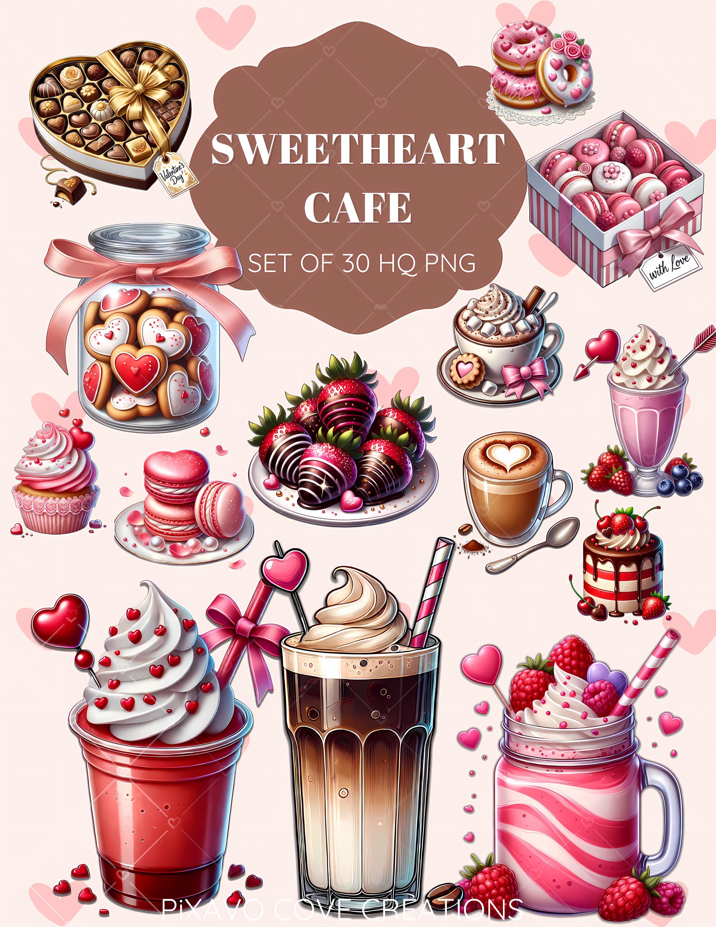 Valentine Sweets Clipart Bundle: Heart Desserts PNG (digital Download ...