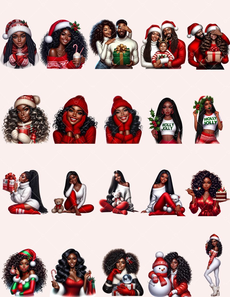 Christmas Girl Clipart: Winter Holiday PNG Set (56 Images) - Etsy