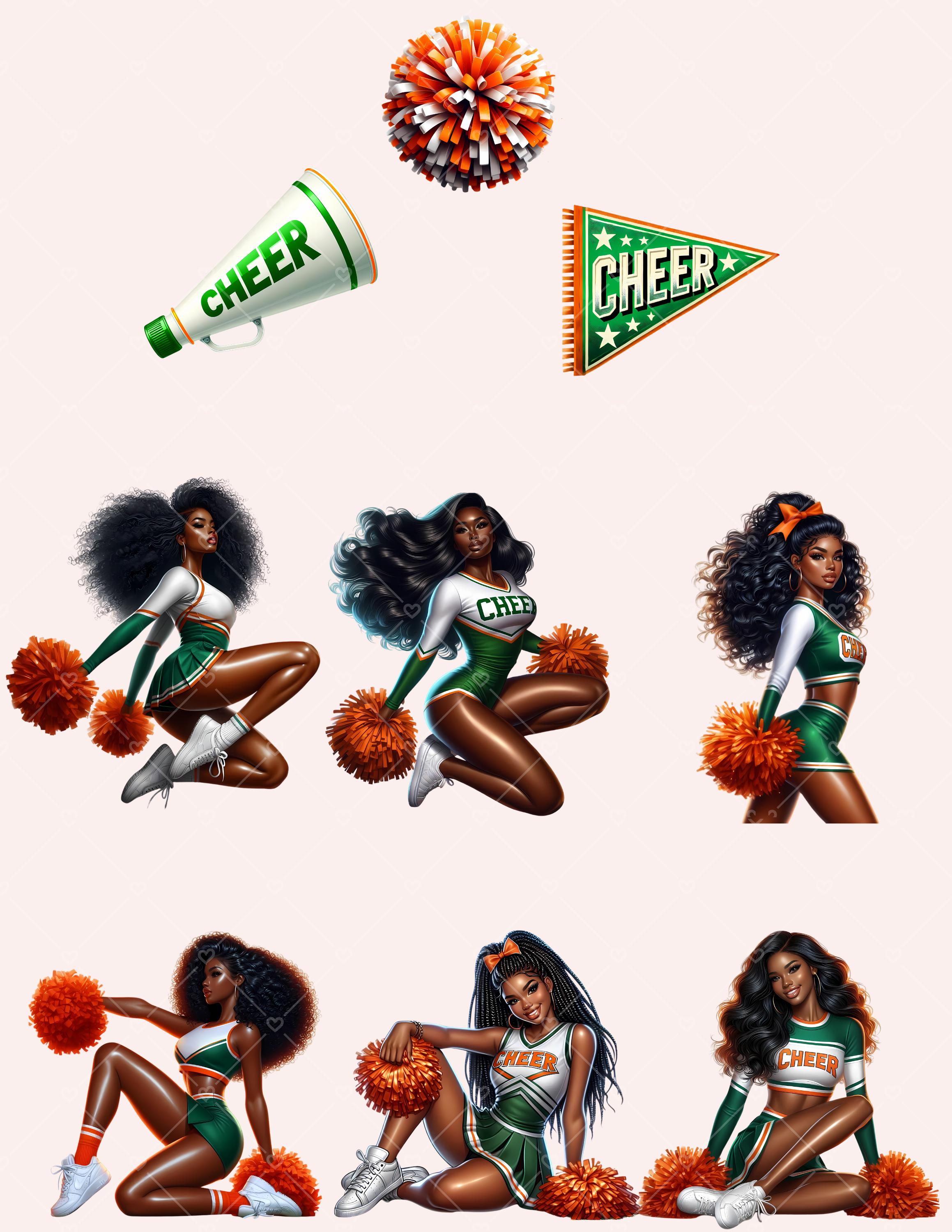 Black Cheerleaders Clipart: Varsity Cheer PNG Images - Etsy