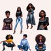 Black Women Empowerment Clipart Bundle - 15 Inspirational Phrases in ...