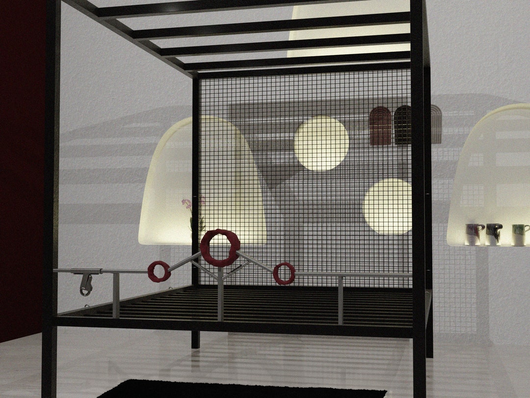 DARK BDSM BED Bondage Dark Bed, Lux Iron Bed, Ultra King Bed - Etsy