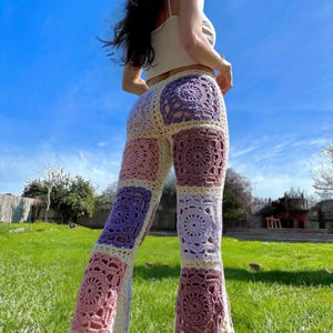 Crochet Bell Bottom PATTERN - Pixie Pants - Granny Square Trousers ...