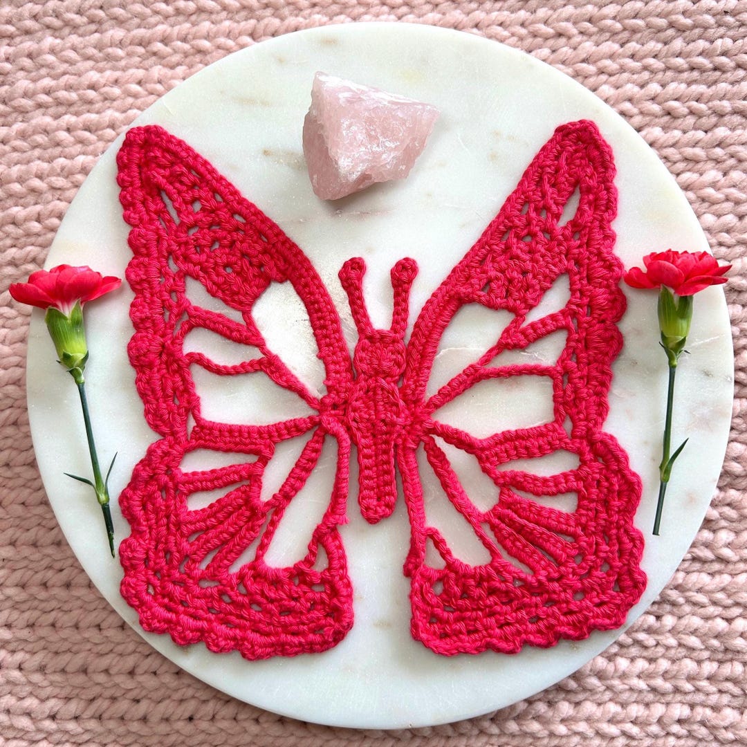 Crochet Butterfly Appliqué Pattern: DIY Monarch Butterfly Square (PDF ...