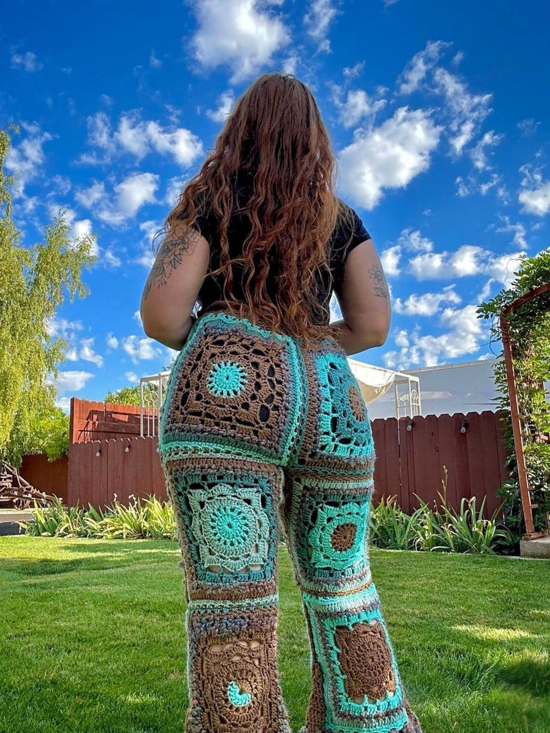 Crochet Bell Bottom PATTERN - Pixie Pants - Granny Square Trousers ...