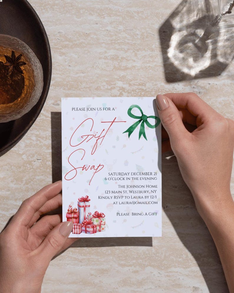 Gift Swap Invitation, Gift Exchange Party Invitation, Holiday Party ...