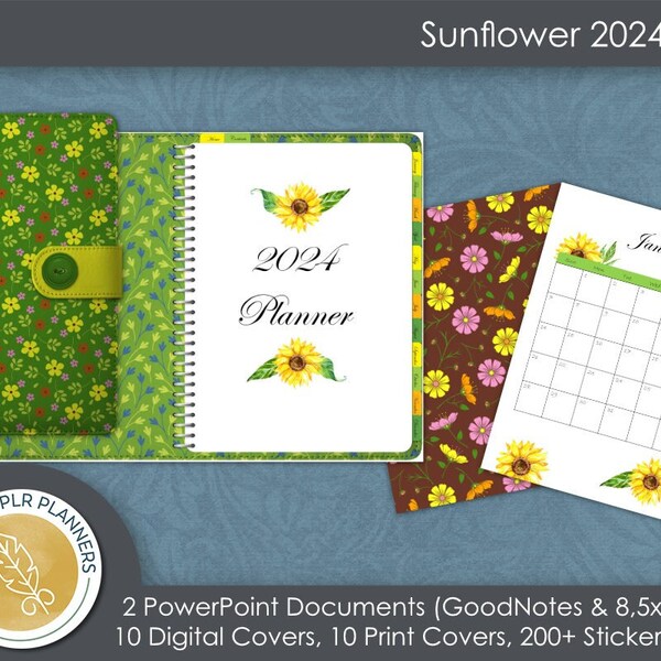 Sunflower Designed Planner 2024 - Etsy