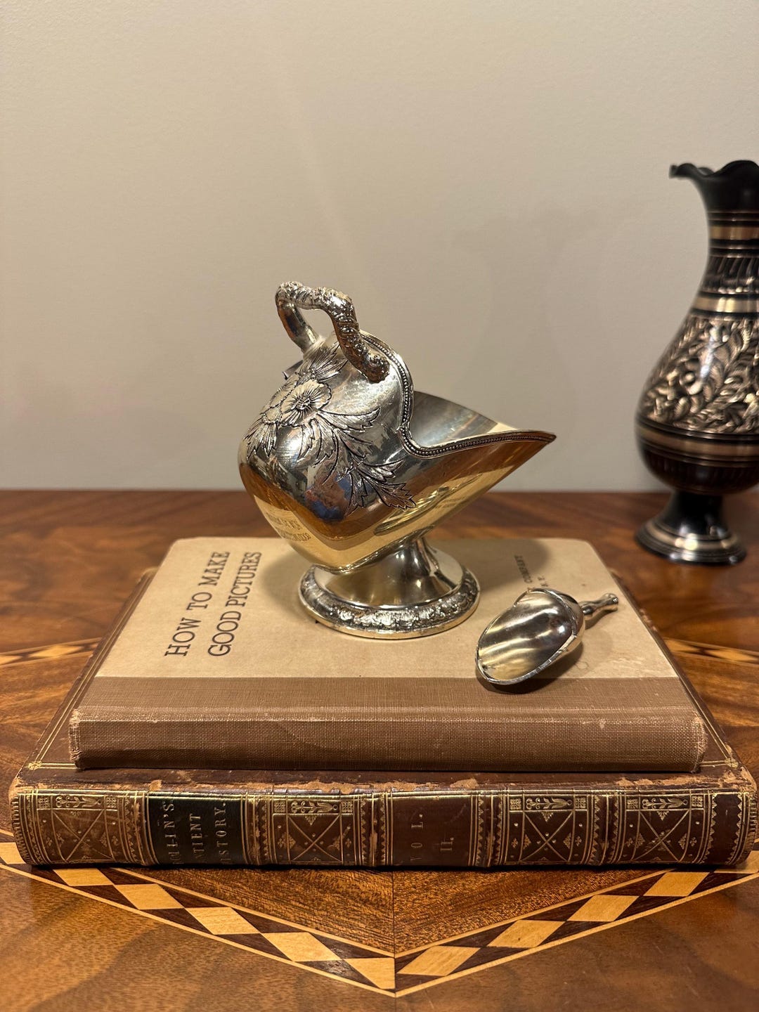 Vintage Silver Plate Scuttle - Etsy