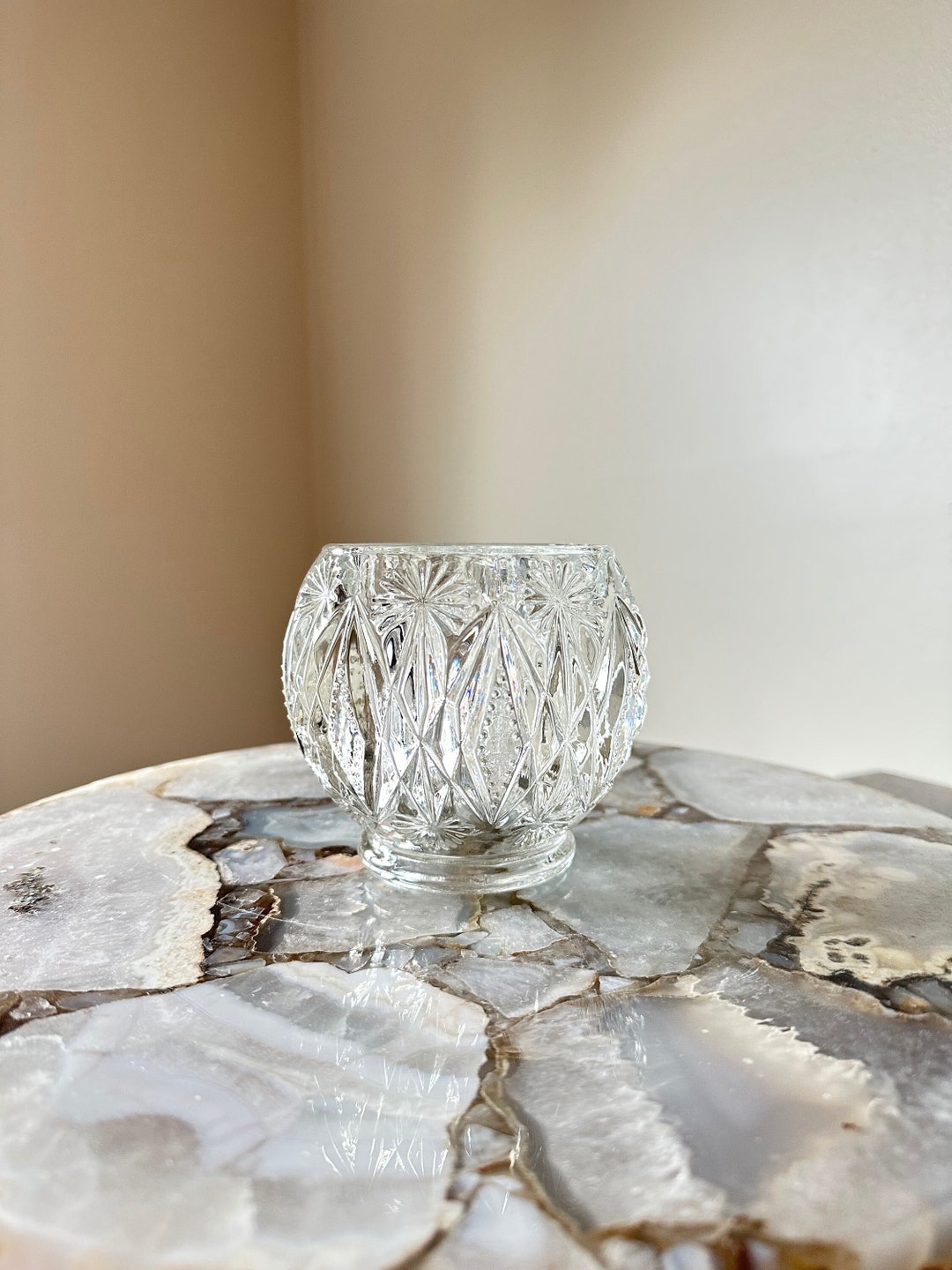 Avon Glass Candle Holder - Etsy