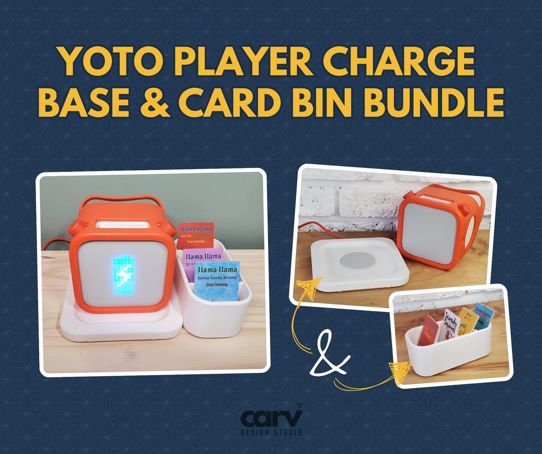 Yoto Player Charging Base & Card Bin Bundle: Magnetically Modular, 3D ...