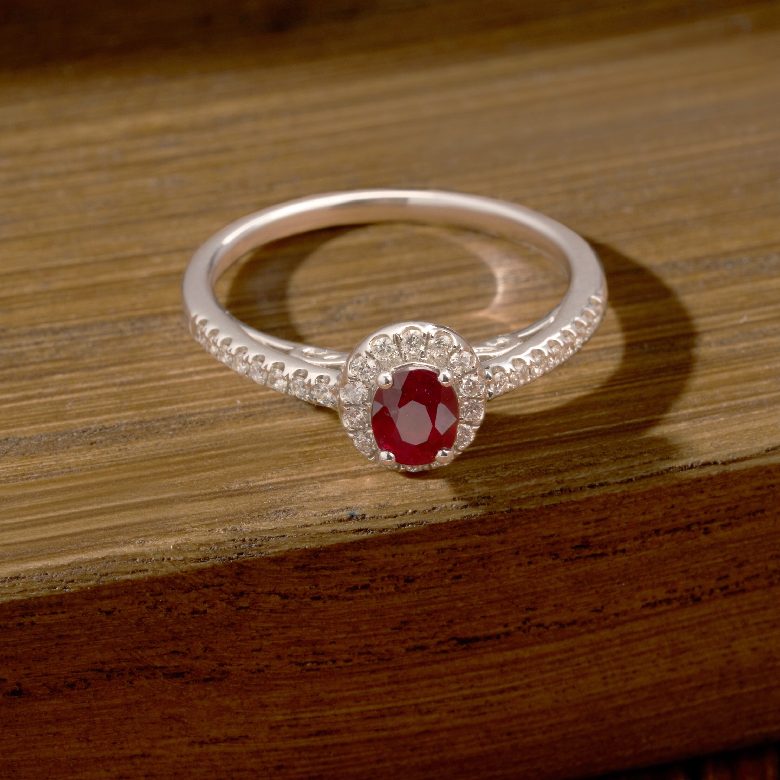 Pigeon Blood Red Ruby Ring, 18k Solid Gold Ring, Simple Oval Cut Ruby ...