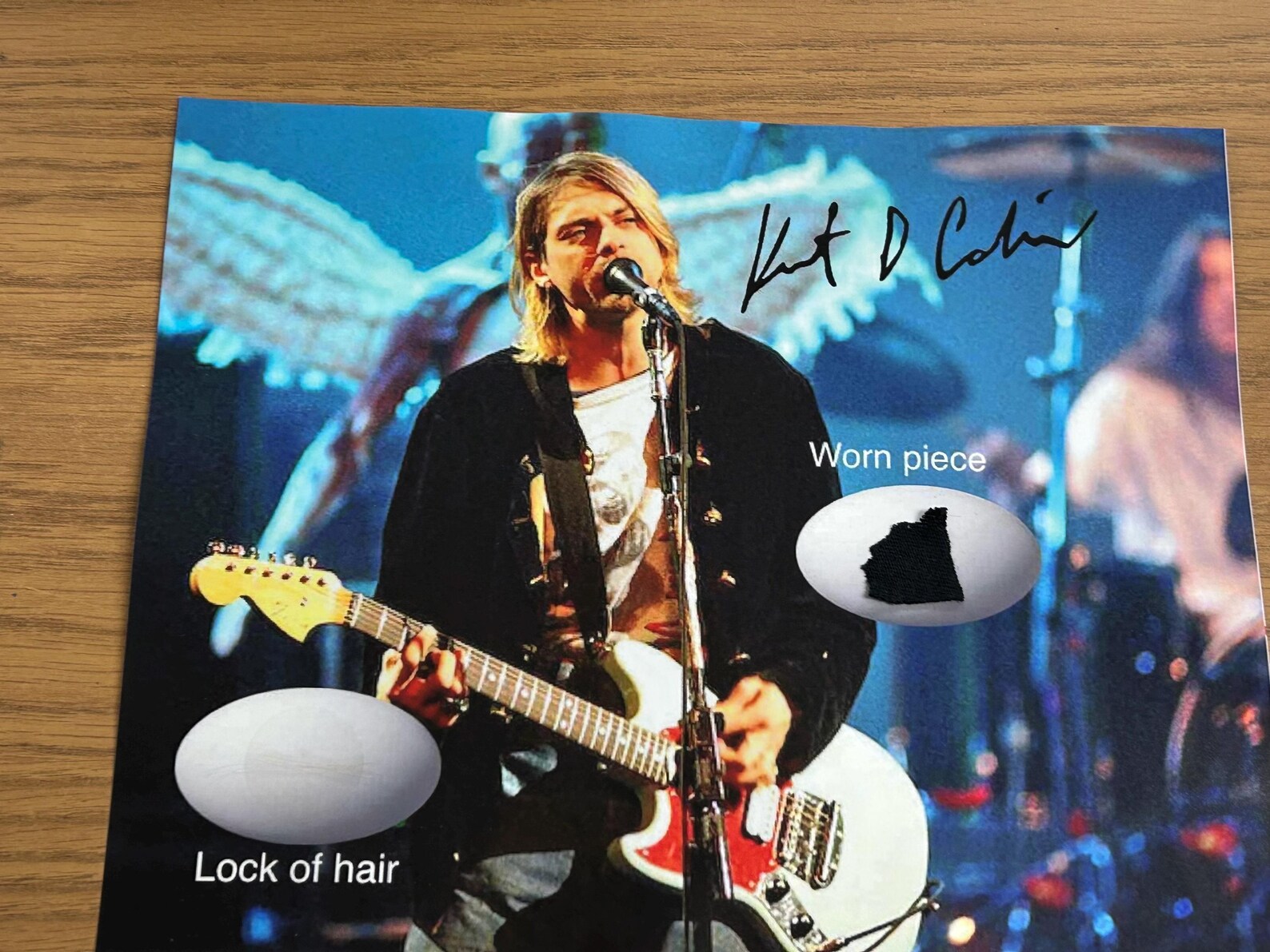 Kurt Cobain Nirvana Hair Strand Lock Speck Relic & Worn Piece Photo ...