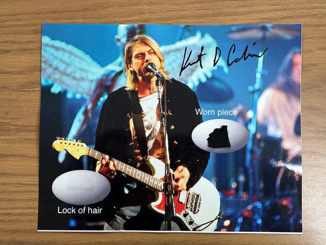 Kurt Cobain Nirvana Hair Strand Lock Speck Relic & Worn Piece Photo ...