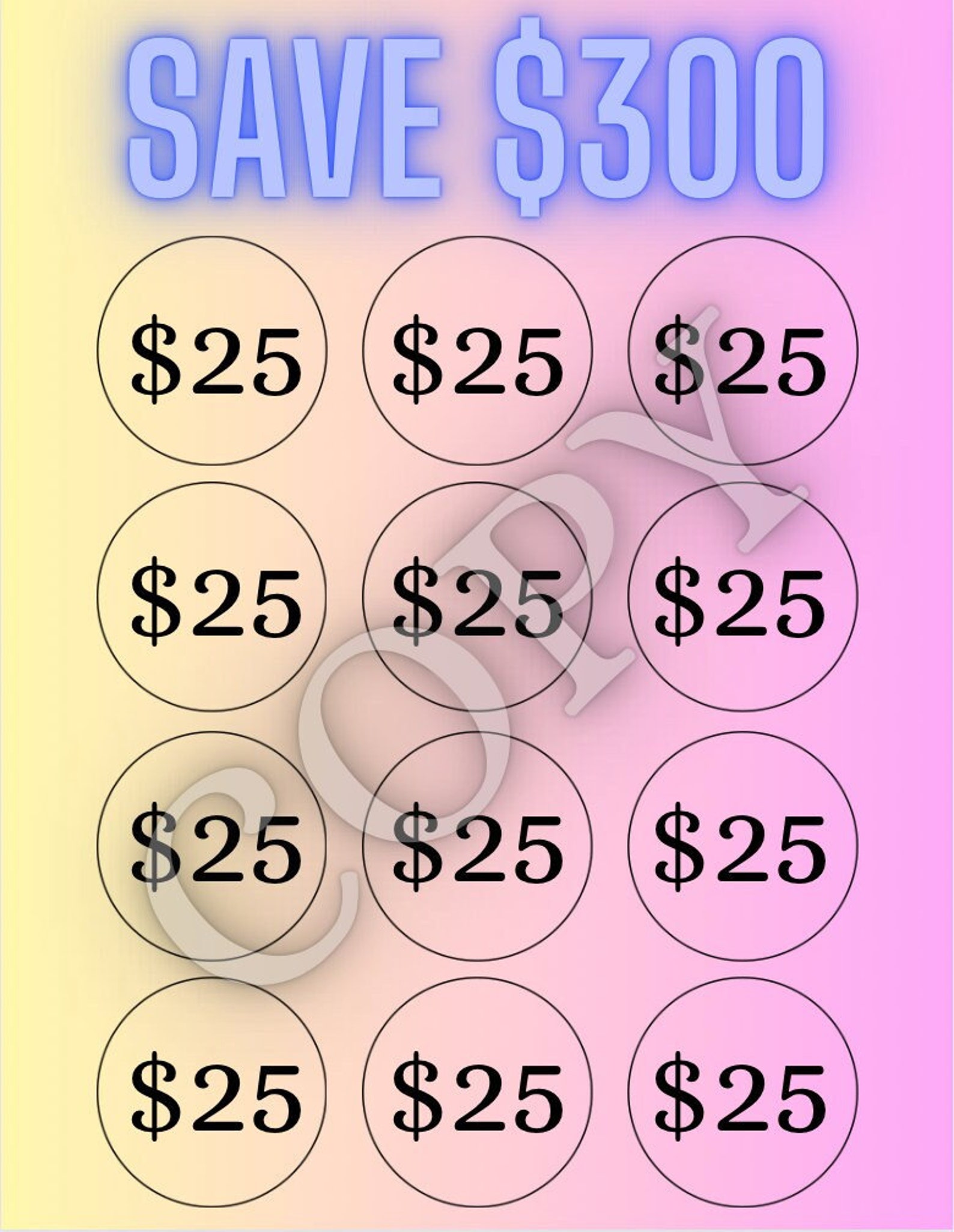 300 - 900 Savings Sheets - Etsy
