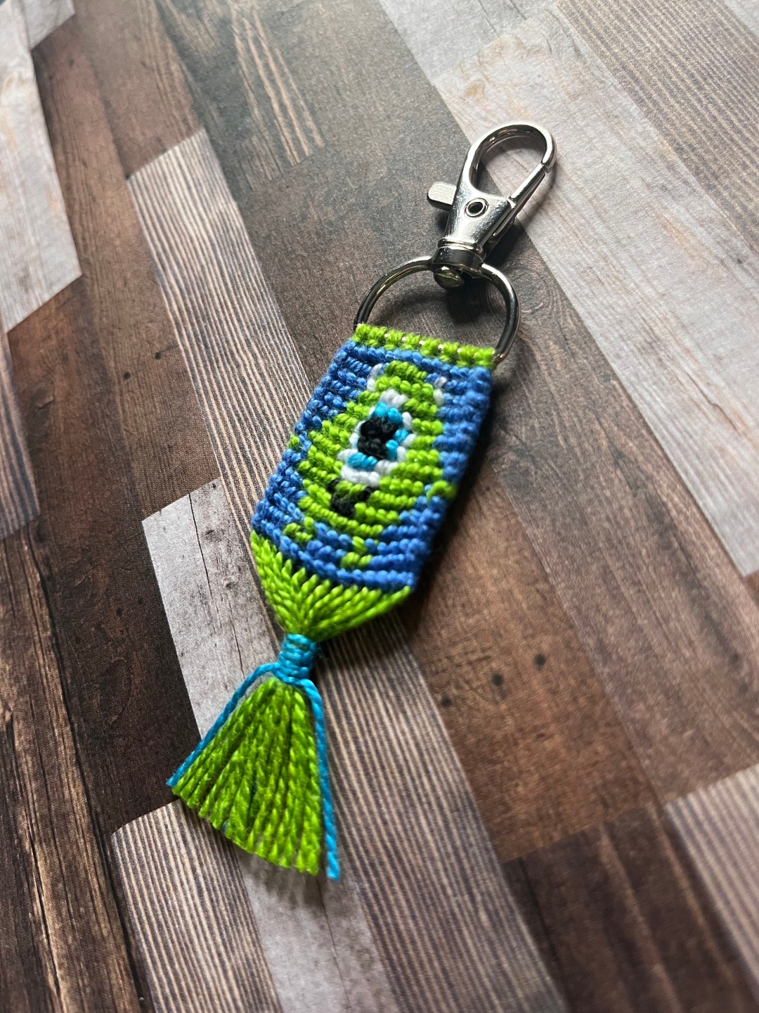 Monsters Inc Mike Wazowski Hand Woven Keychain - Etsy