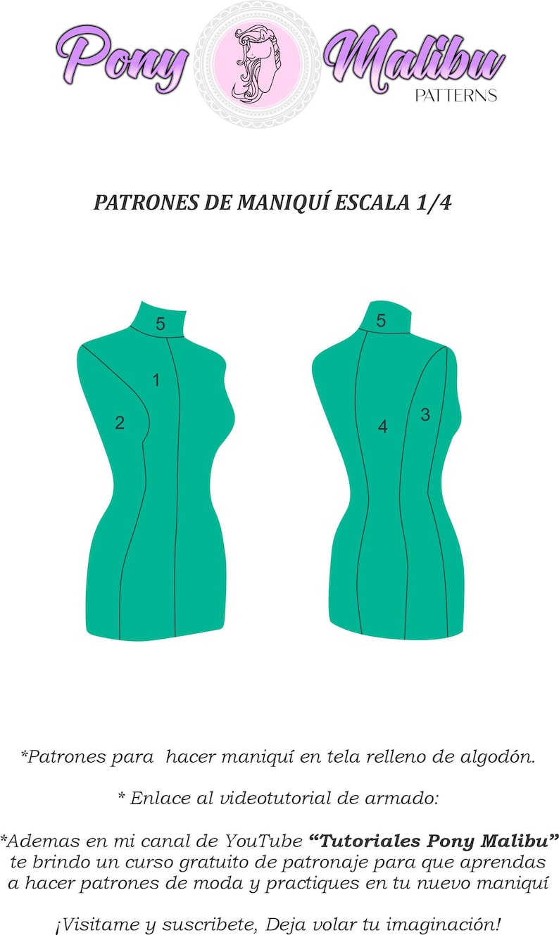 Sewing Patterns to Make A 1/4 Scale Fabric Mannequin, Pdf - Etsy
