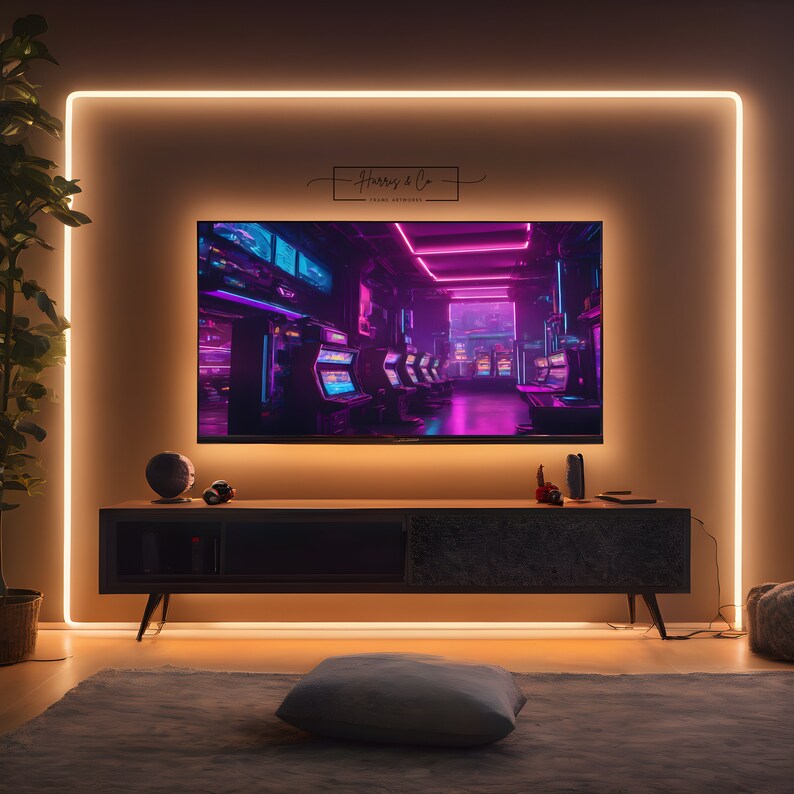 5 X Samsung Frame TV Digital Artwork Cyberpunk Inspired Modern Living ...