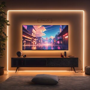 5 X Samsung Frame TV Digital Artwork Anime Inspired Modern Living or ...
