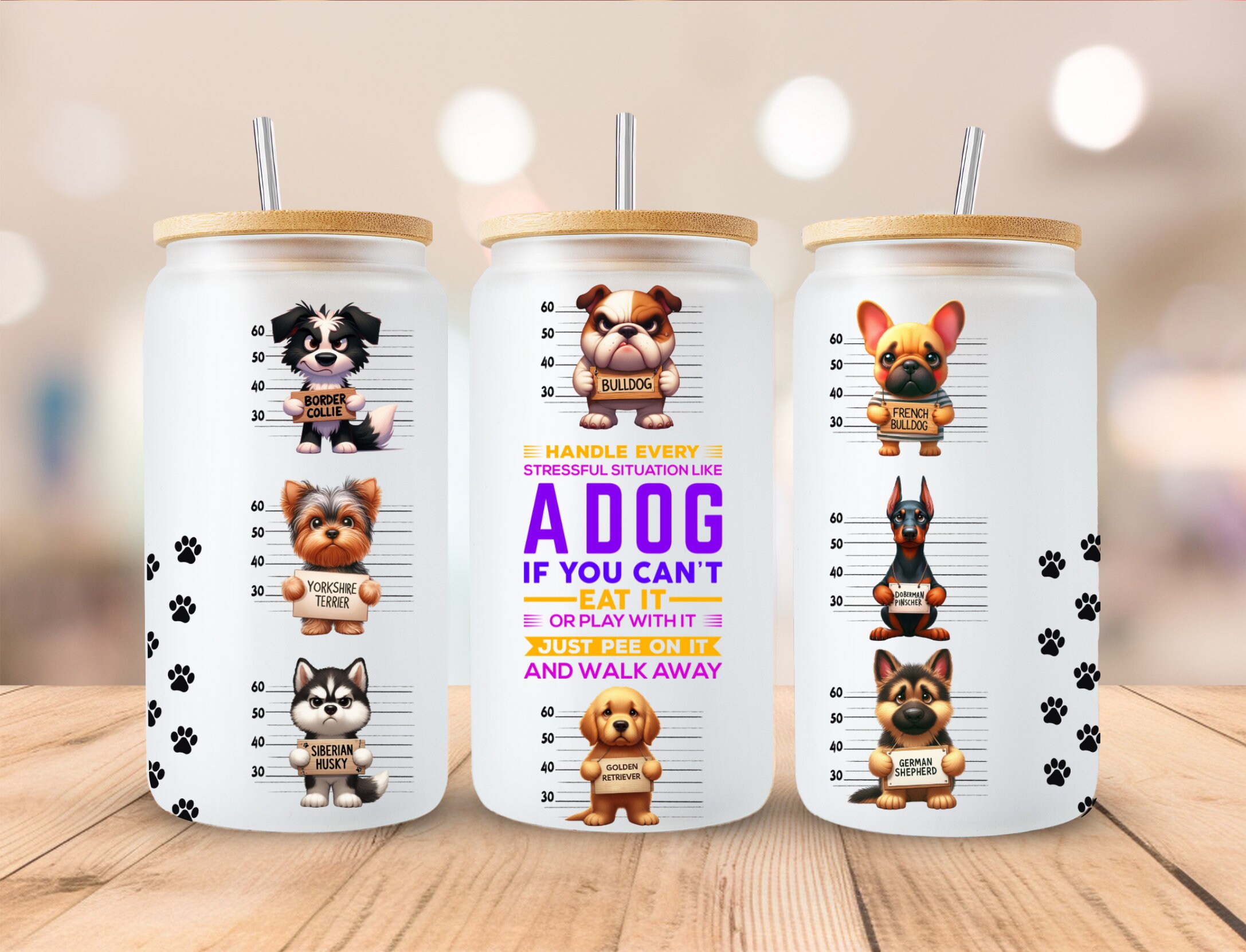Doggie Line up Sad Dog Handle Every Situation Like A Dog Sublimation ...