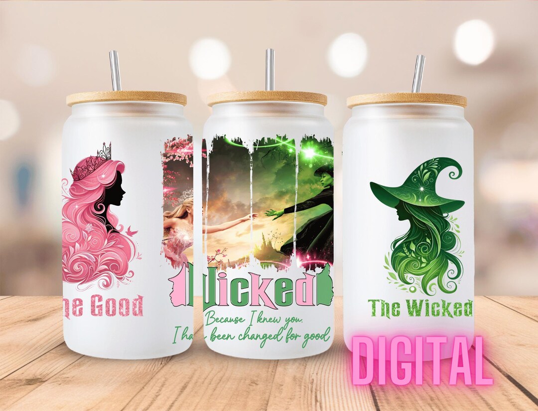 Wicked • Musical • Sublimation • 16oz Glass Can • UVDTF File • Png ...
