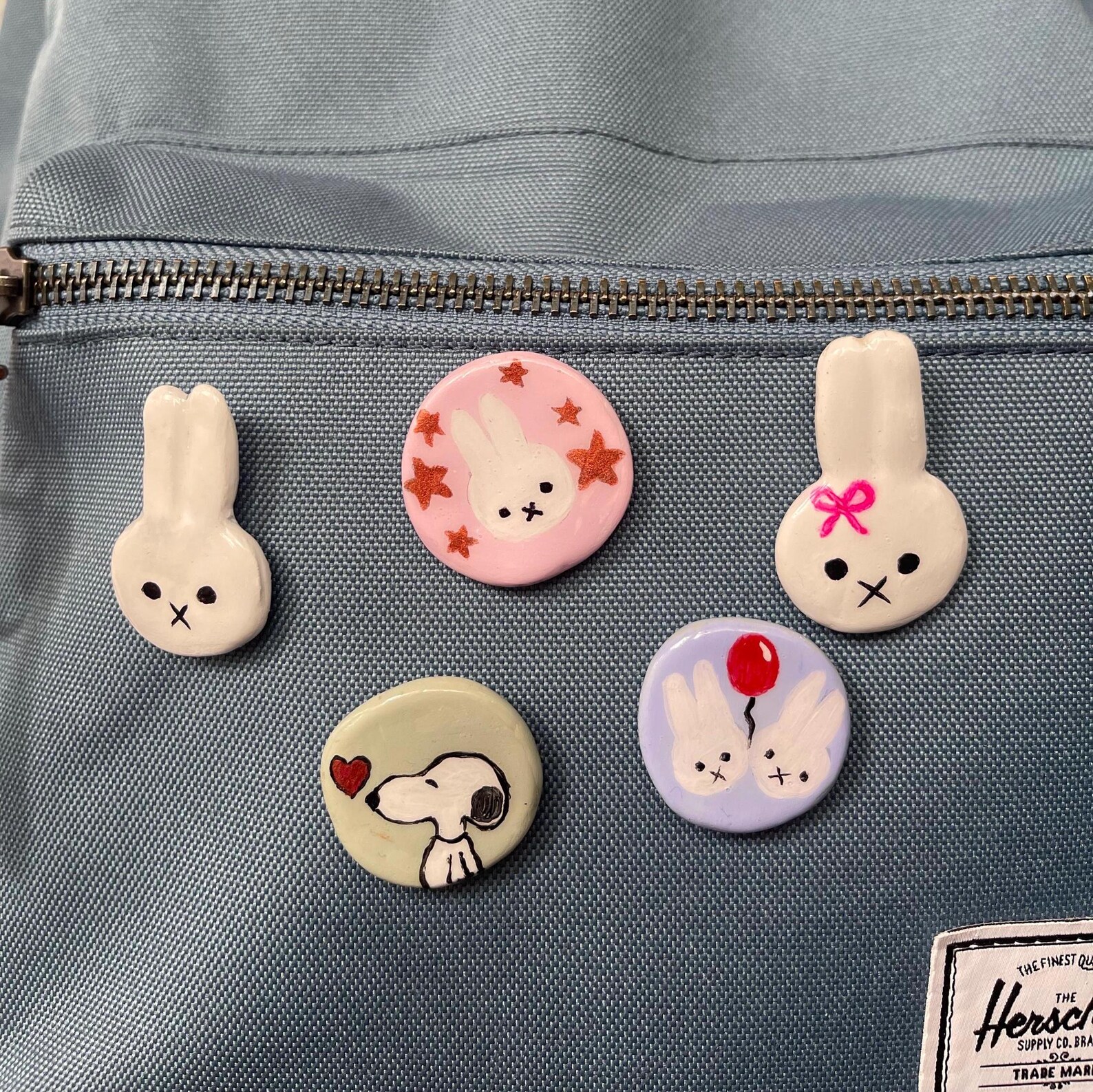 Handmade Miffy Pin, Snoopy Pin, Miffy Charm, Ceramic Pin, Cute Clay Pin ...