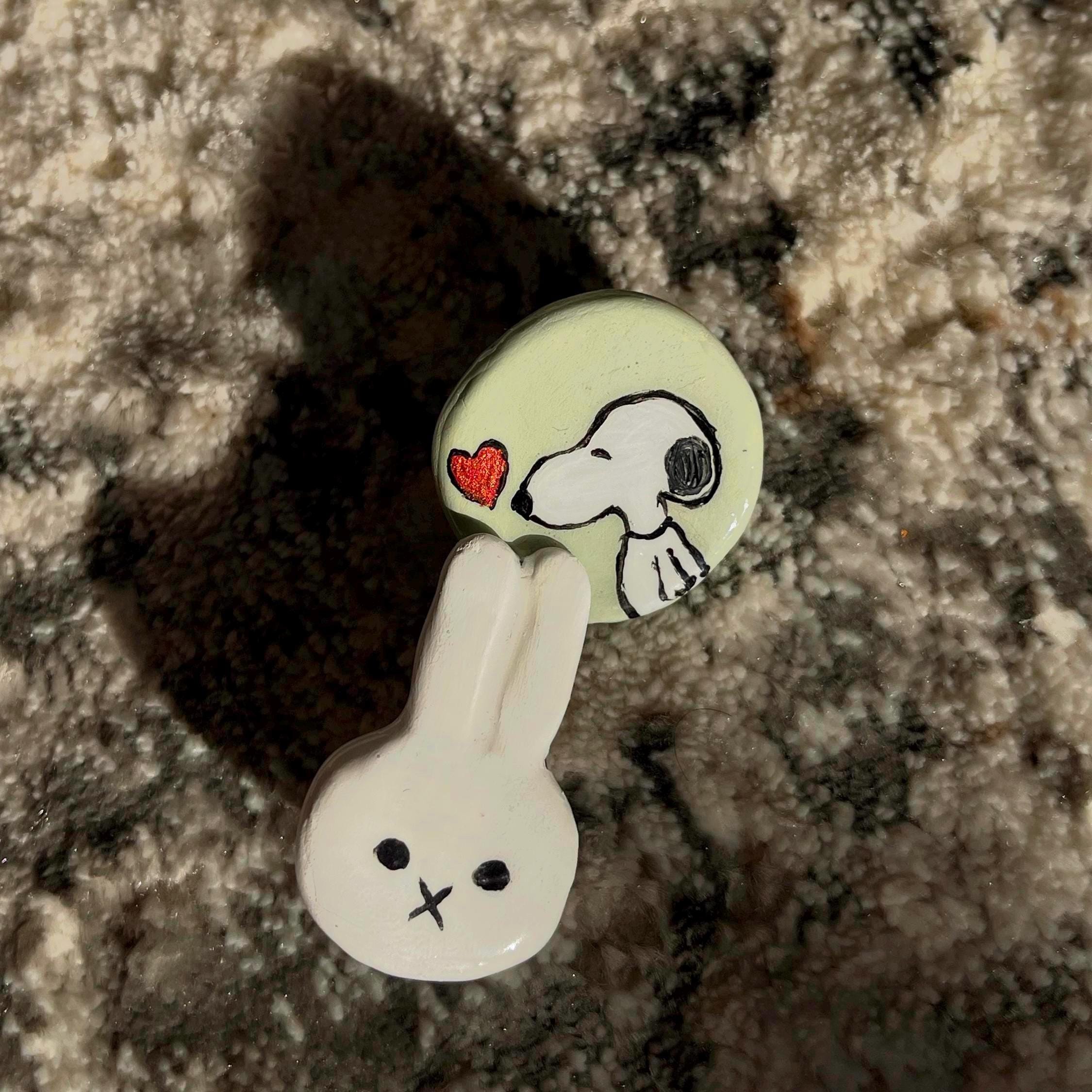 Handmade Miffy Pin, Snoopy Pin, Miffy Charm, Ceramic Pin, Cute Clay Pin ...