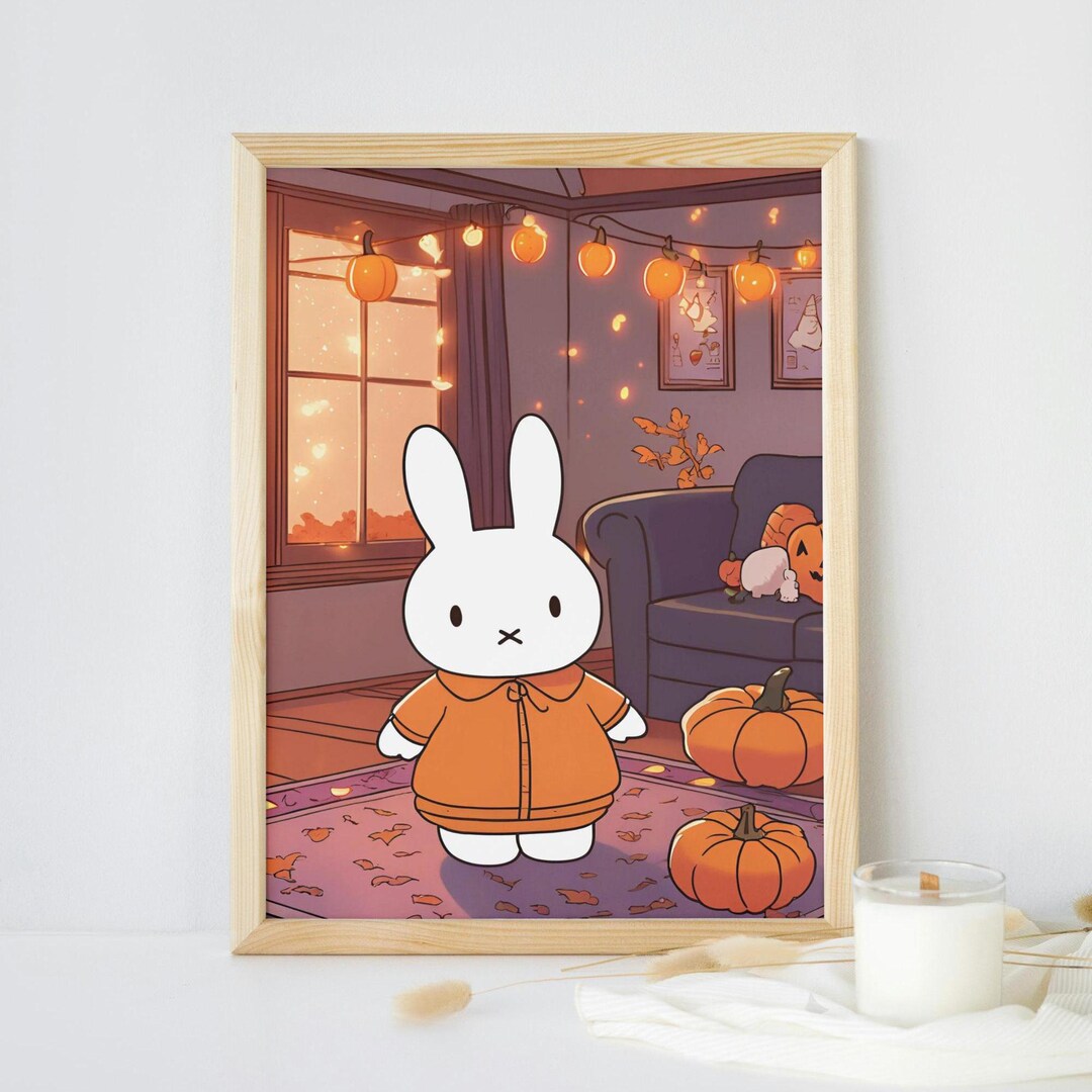 Miffy Poster, Miffy, Miffy Halloween, Miffy Halloween Wall Art, Digital ...