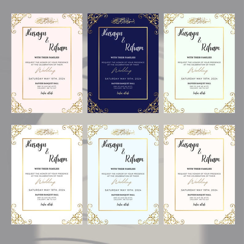 Editable Muslim Wedding Invitation Nikkah Invitation Shaadi, Walima ...