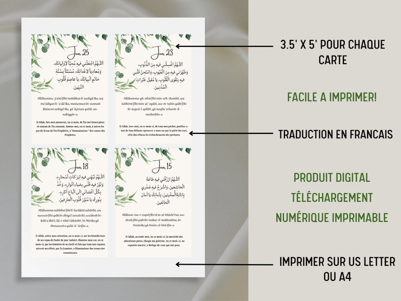 30 Cartes De Douaa En Français - 30 Cartes De Doua Pour Ramadan ...