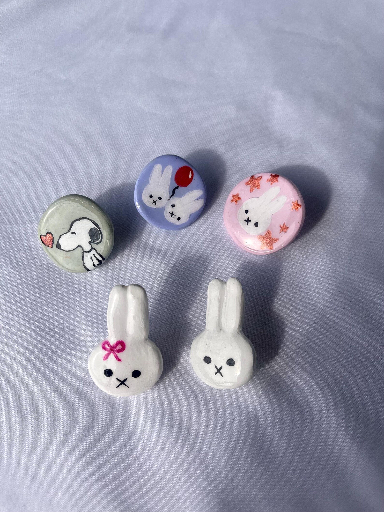 Handmade Miffy Pin, Snoopy Pin, Miffy Charm, Ceramic Pin, Cute Clay Pin ...