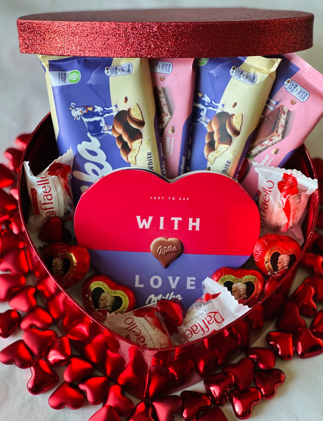 MILKA Heart Pralines Chocolate Gift Box Red Heart EUROPE Imported Ships ...