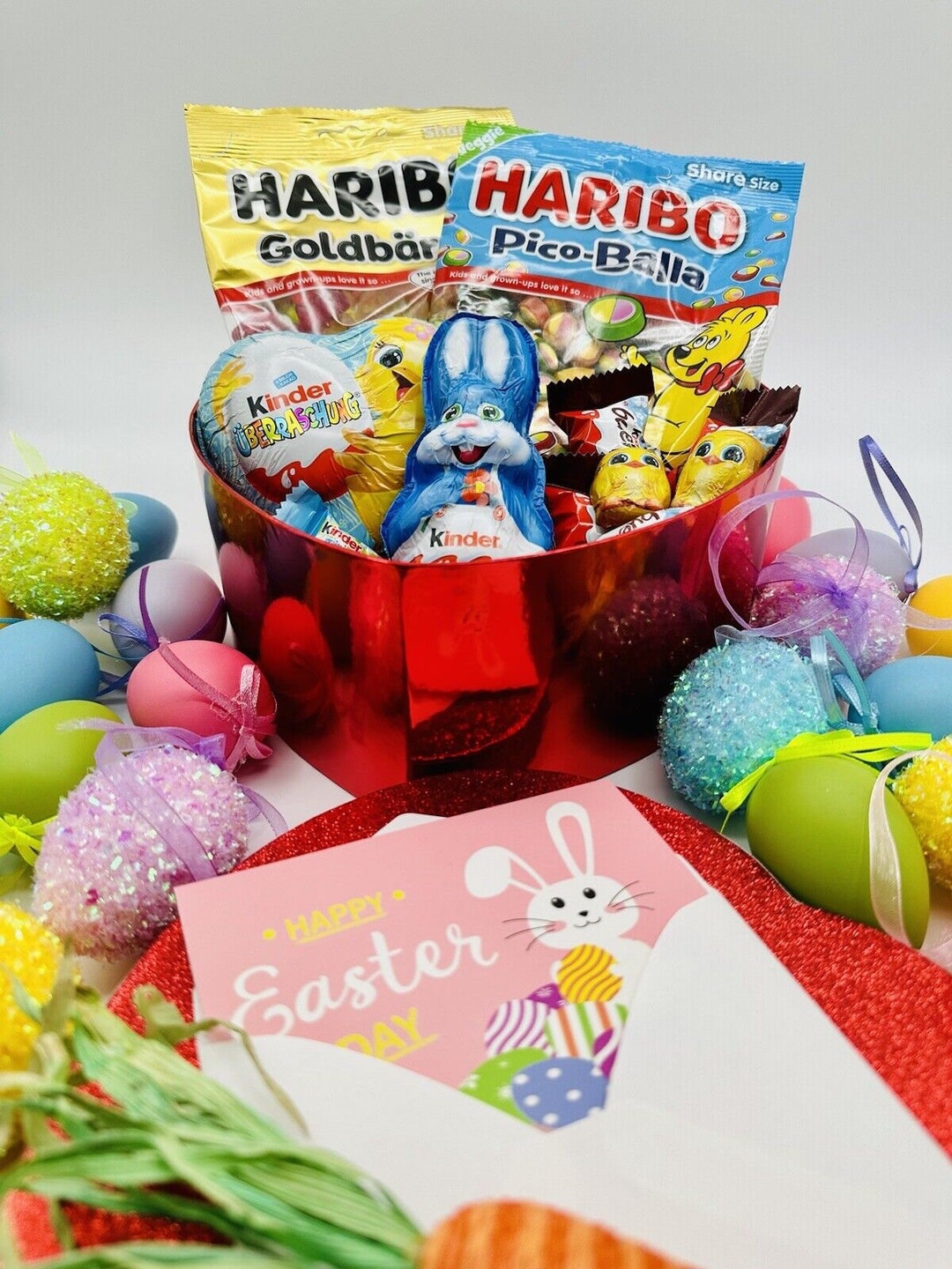 Easter Kinder Chocolate HARIBO Gift Box Assorted Sweets Bunny Candy ...